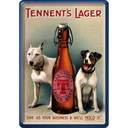 Metalowy mini szyld 15x10 cm blacha tin signs Reklama piwa Tennent's ...