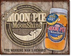 Whiskey Moon Pie Metalowy szyld plakat reklamowy blacha tin sign USA ...