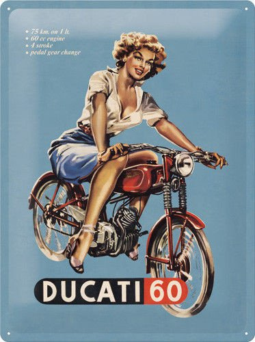 Metalowy plakat szyld tin signs Ducati 60 pin up girl | Metalowy plakat ...