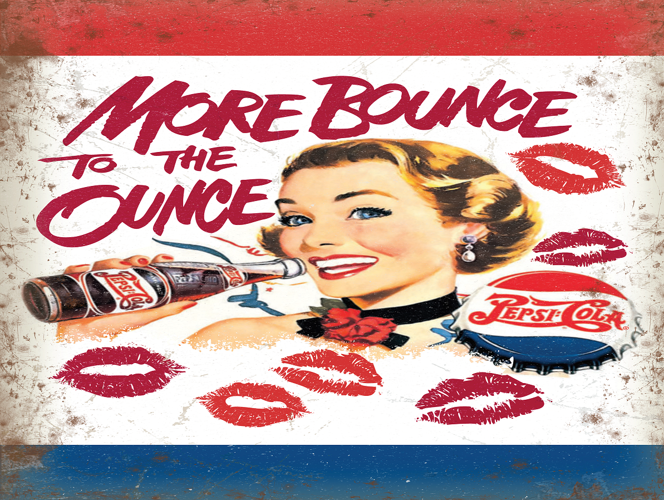 Pepsi. More bounce to the ounce. Metalowy szyld reklama tin sign 30x40 ...